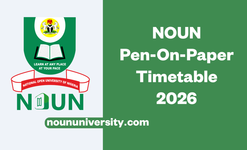 NOUN POP Timetable 2026_1: Exam Schedule, Download PDF